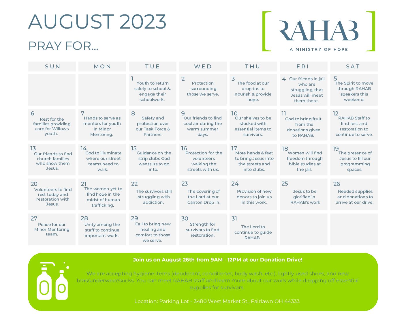 Prayer - RAHAB Ministries